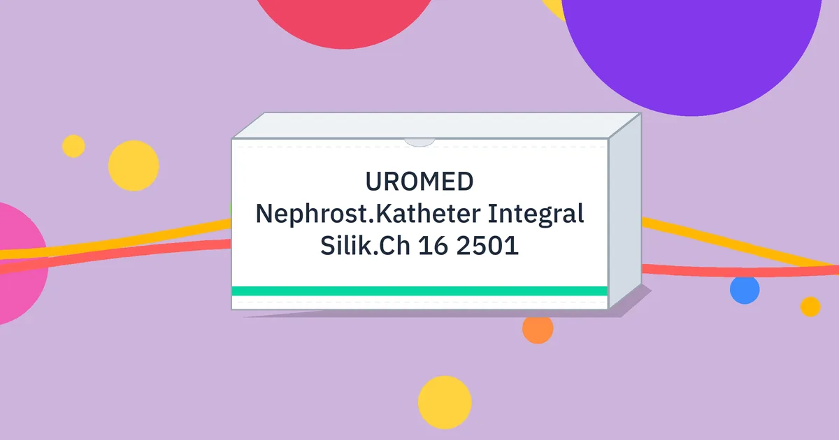 Symbolbild: Packung mit der Aufschrift UROMED Nephrost.Katheter Integral Silik.Ch 16 2501 (PZN 04741816) – Verfügbarkeit und Bezug in Apotheken in Frankfurt am Main