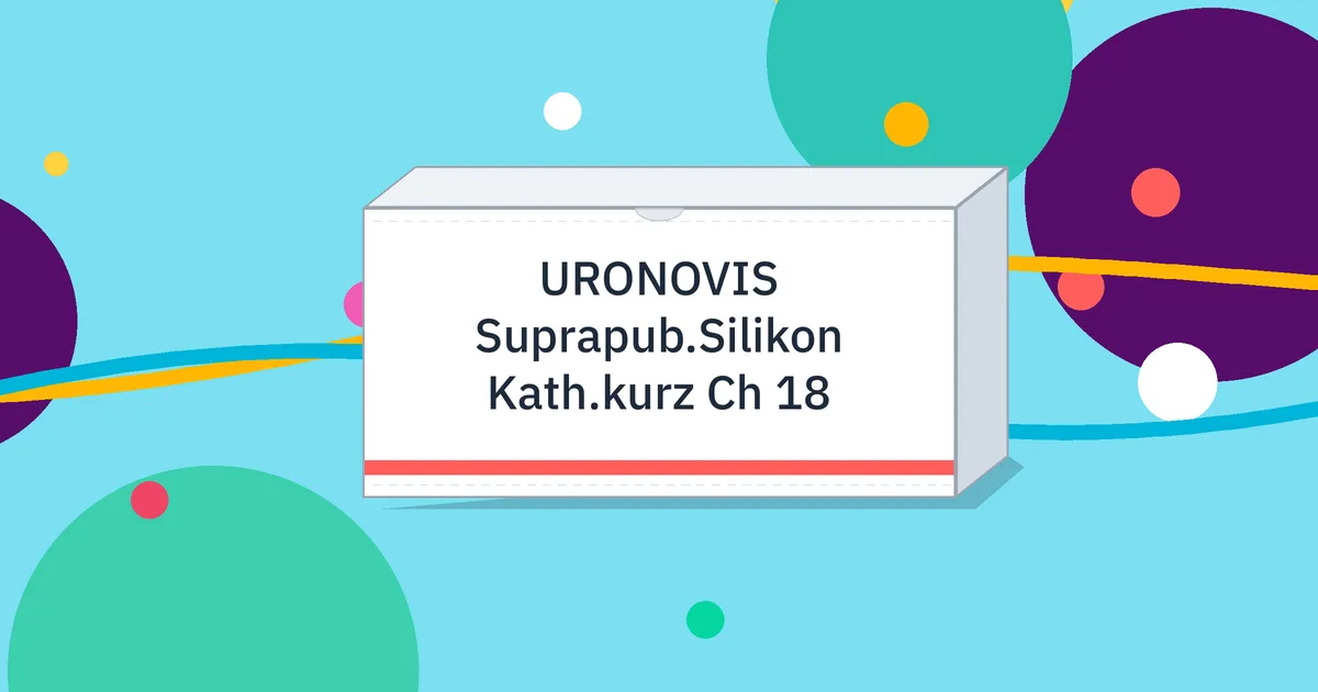Symbolbild: Packung mit der Aufschrift URONOVIS Suprapub.Silikon Kath.kurz Ch 18 (PZN 02807356) – Verfügbarkeit und Bezug in Apotheken in Frankfurt am Main