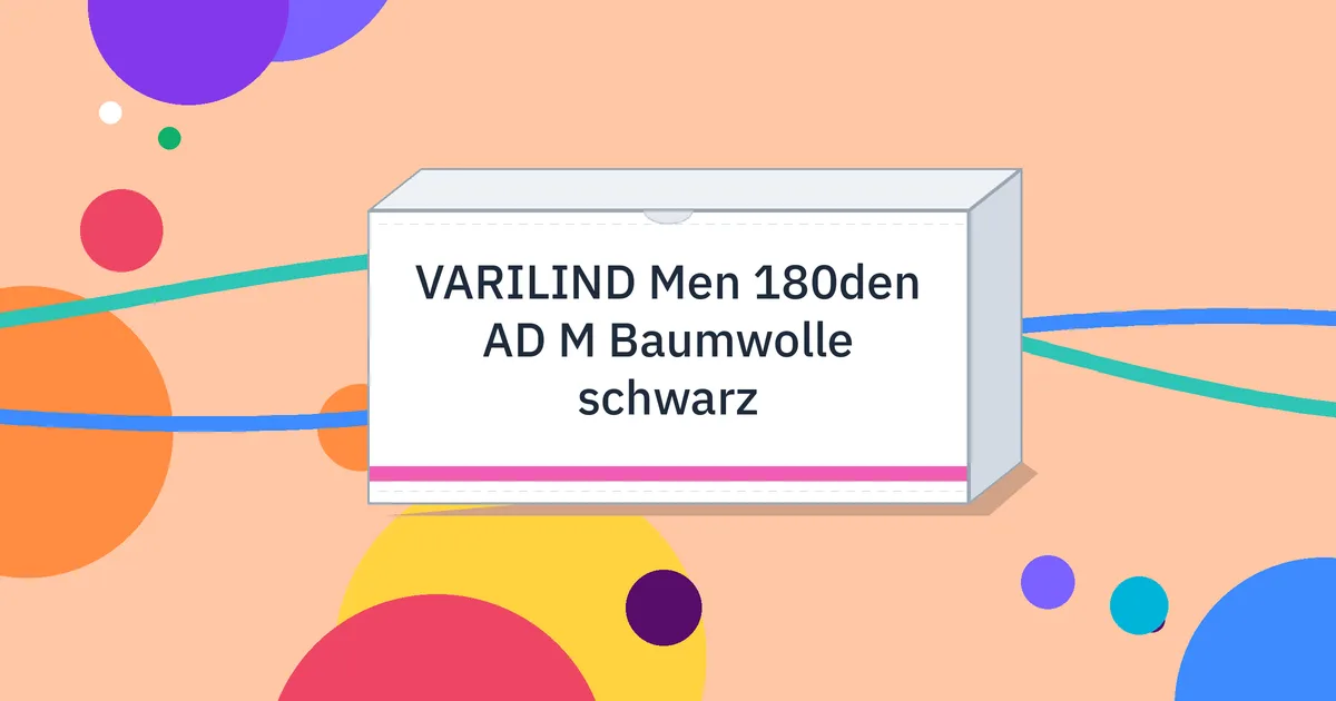 Symbolbild: Packung mit der Aufschrift VARILIND Men 180den AD M Baumwolle schwarz (PZN 09521344) – Verfügbarkeit und Bezug in Apotheken in Frankfurt am Main