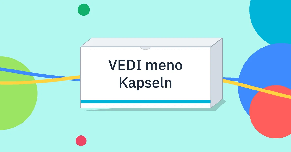 Symbolbild: Packung mit der Aufschrift VEDI meno Kapseln (PZN 19431530) – Verfügbarkeit und Bezug in Apotheken in Frankfurt am Main