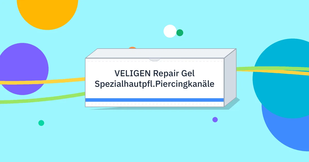 Symbolbild: Packung mit der Aufschrift VELIGEN Repair Gel Spezialhautpfl.Piercingkanäle (PZN 20924858) – Verfügbarkeit und Bezug in Apotheken in Frankfurt am Main