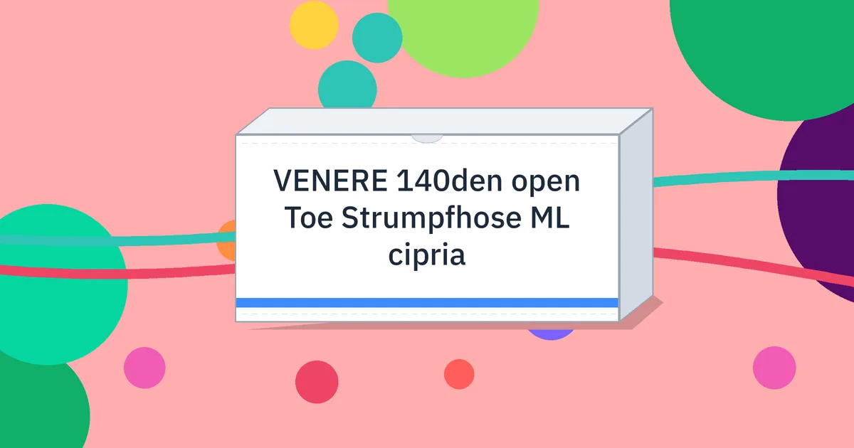 Symbolbild: Packung mit der Aufschrift VENERE 140den open Toe Strumpfhose ML cipria (PZN 16174104) – Verfügbarkeit und Bezug in Apotheken in Frankfurt am Main
