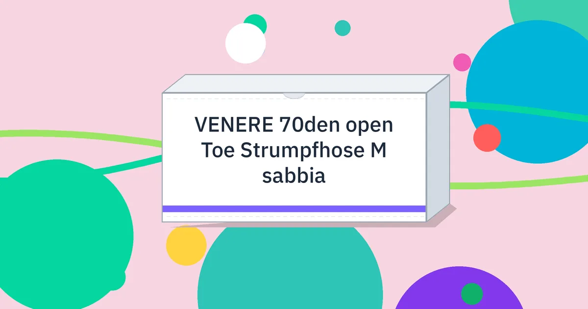 Symbolbild: Packung mit der Aufschrift VENERE 70den open Toe Strumpfhose M sabbia (PZN 16174162) – Verfügbarkeit und Bezug in Apotheken in Frankfurt am Main