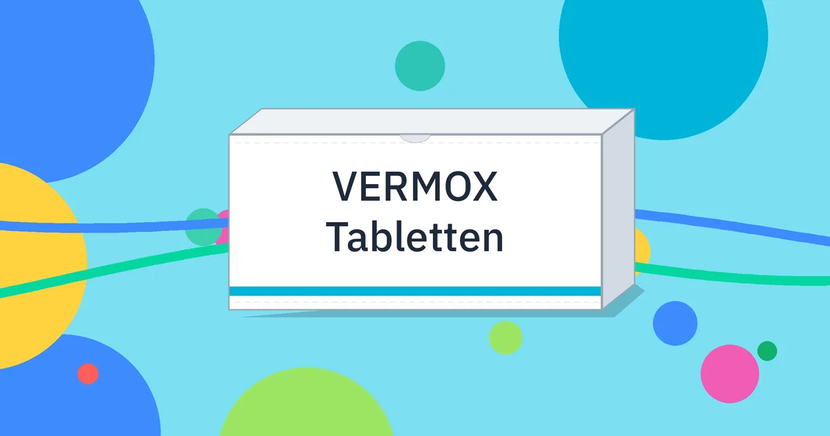 Symbolbild: Packung mit der Aufschrift VERMOX Tabletten (PZN 03491547) – Verfügbarkeit und Bezug in Apotheken in Frankfurt am Main