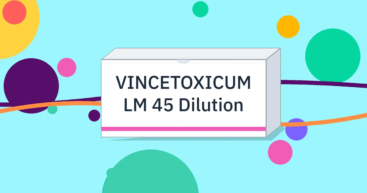 Symbolbild: Packung mit der Aufschrift VINCETOXICUM LM 45 Dilution (PZN 13274957) – Verfügbarkeit und Bezug in Apotheken in Frankfurt am Main