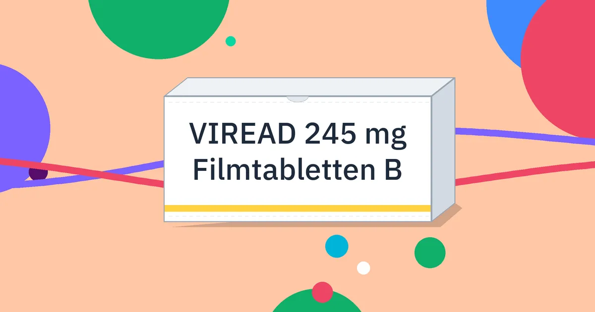 Symbolbild: Packung mit der Aufschrift VIREAD 245 mg Filmtabletten B (PZN 05373444) – Verfügbarkeit und Bezug in Apotheken in Frankfurt am Main