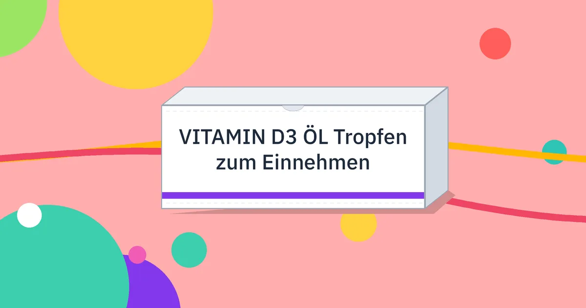 Symbolbild: Packung mit der Aufschrift VITAMIN D3 ÖL Tropfen zum Einnehmen (PZN 11554836) – Verfügbarkeit und Bezug in Apotheken in Frankfurt am Main
