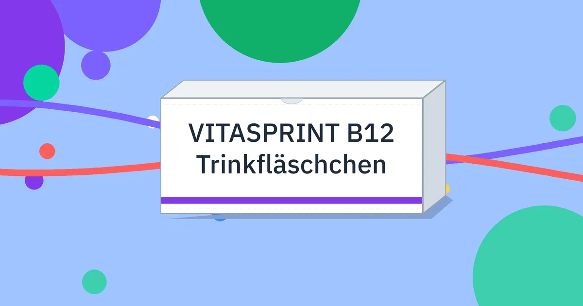 Symbolbild: Packung mit der Aufschrift VITASPRINT B12 Trinkfläschchen (PZN 17674978) – Verfügbarkeit und Bezug in Apotheken in Frankfurt am Main