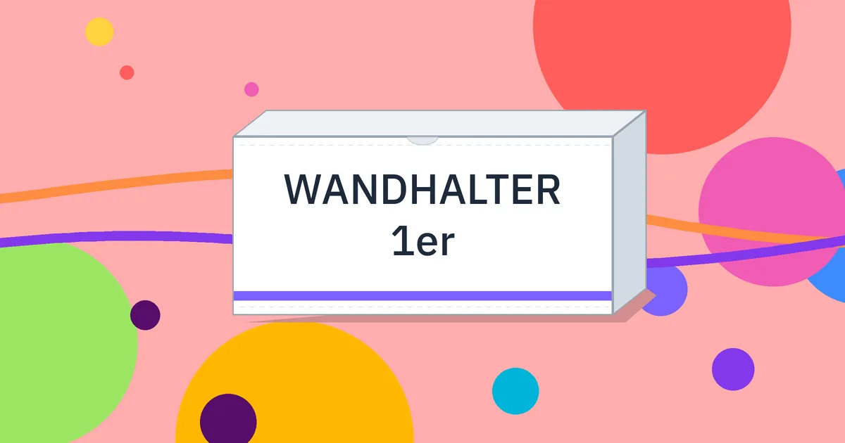Symbolbild: Packung mit der Aufschrift WANDHALTER 1er (PZN 05004072) – Verfügbarkeit und Bezug in Apotheken in Frankfurt am Main