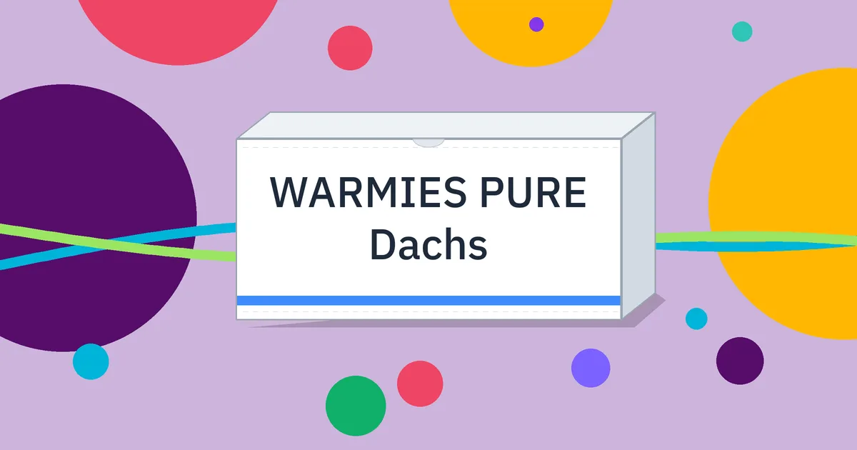 Symbolbild: Packung mit der Aufschrift WARMIES PURE Dachs (PZN 16926797) – Verfügbarkeit und Bezug in Apotheken in Frankfurt am Main