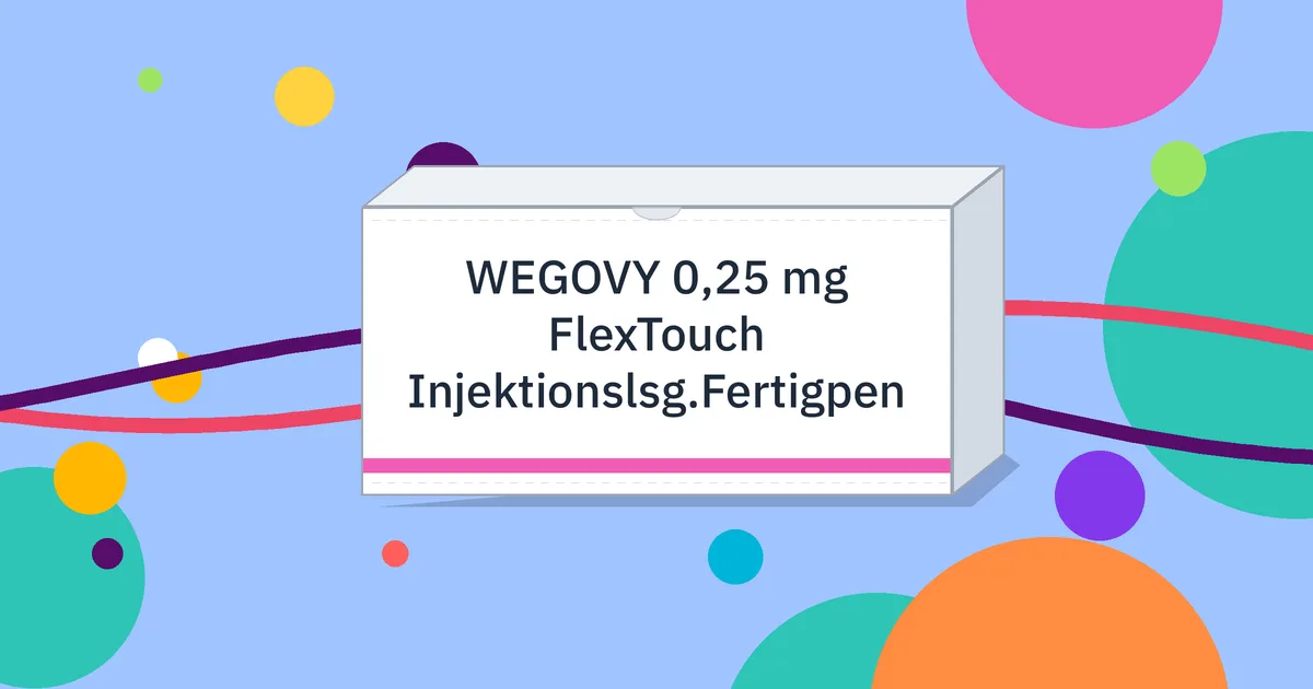 Symbolbild: Packung mit der Aufschrift WEGOVY 0,25 mg FlexTouch Injektionslsg.Fertigpen (PZN 19234054) – Verfügbarkeit und Bezug in Apotheken in Frankfurt am Main
