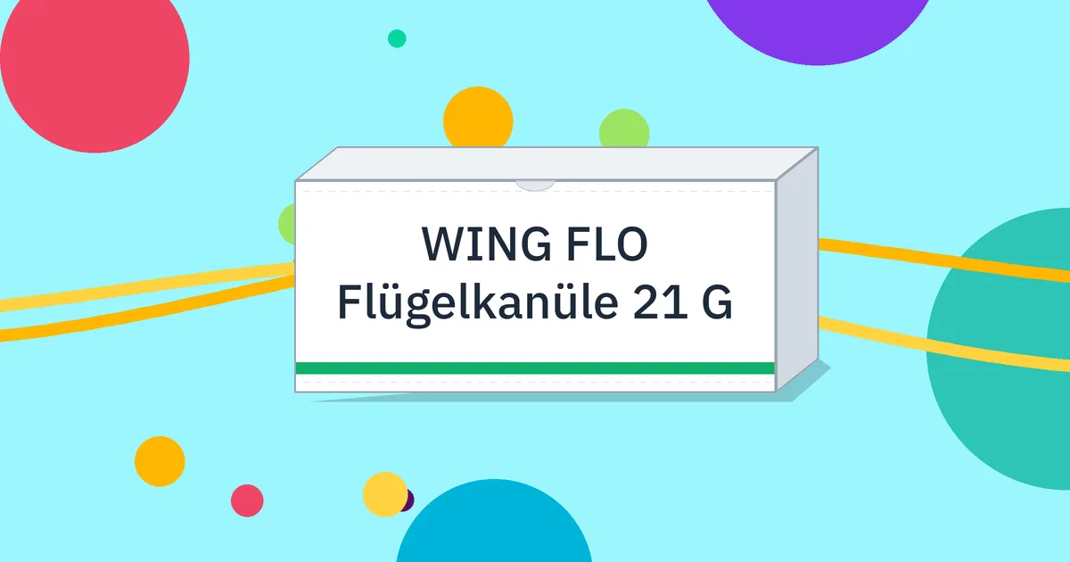 Symbolbild: Packung mit der Aufschrift WING FLO Flügelkanüle 21 G (PZN 05992058) – Verfügbarkeit und Bezug in Apotheken in Frankfurt am Main