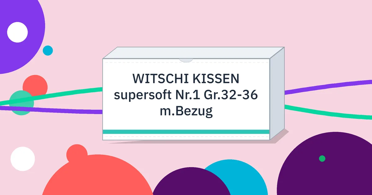 Symbolbild: Packung mit der Aufschrift WITSCHI KISSEN supersoft Nr.1 Gr.32-36 m.Bezug (PZN 06475224) – Verfügbarkeit und Bezug in Apotheken in Frankfurt am Main