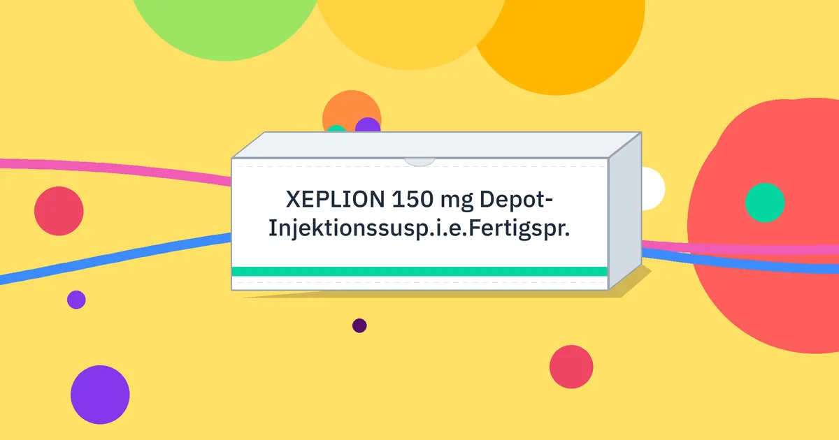 Symbolbild: Packung mit der Aufschrift XEPLION 150 mg Depot-Injektionssusp.i.e.Fertigspr. (PZN 09542866) – Verfügbarkeit und Bezug in Apotheken in Frankfurt am Main