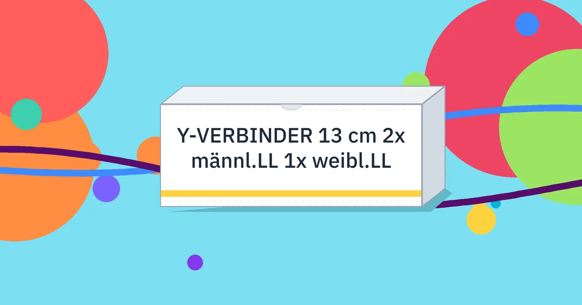 Symbolbild: Packung mit der Aufschrift Y-VERBINDER 13 cm 2x männl.LL 1x weibl.LL (PZN 20391528) – Verfügbarkeit und Bezug in Apotheken in Frankfurt am Main