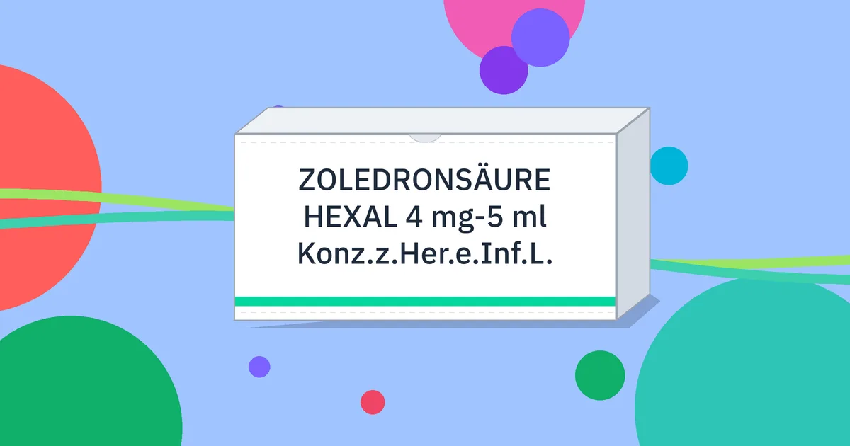 Symbolbild: Packung mit der Aufschrift ZOLEDRONSÄURE HEXAL 4 mg-5 ml Konz.z.Her.e.Inf.L. (PZN 09929157) – Verfügbarkeit und Bezug in Apotheken in Frankfurt am Main