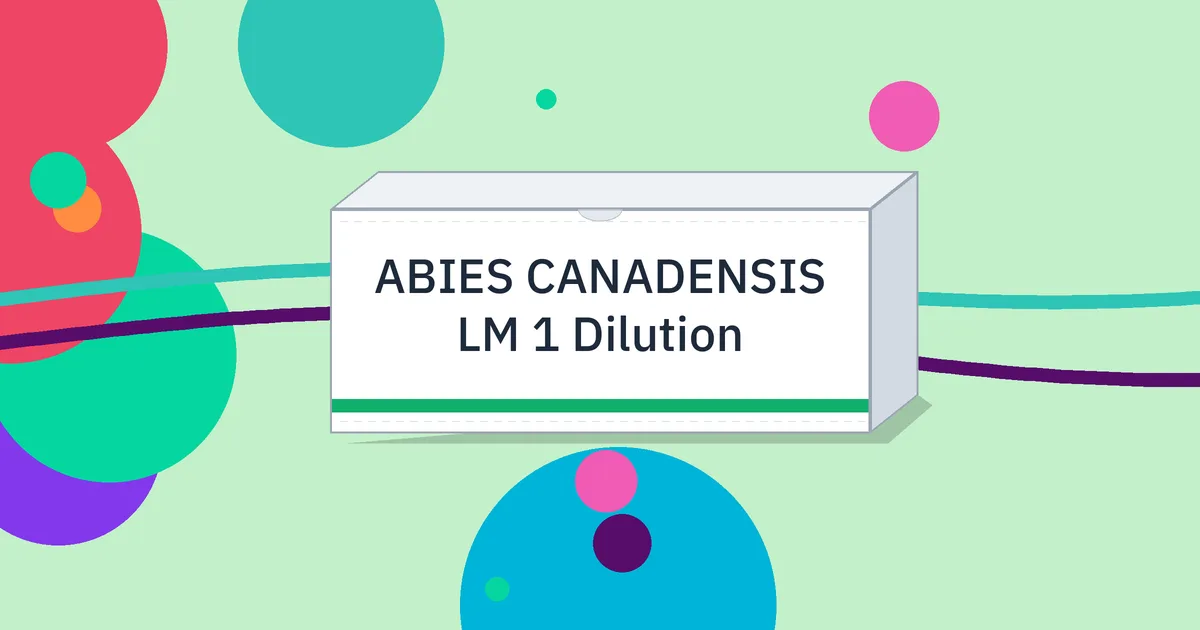 Symbolbild: Packung mit der Aufschrift ABIES CANADENSIS LM 1 Dilution (PZN 13259018) – Verfügbarkeit und Bezug in Apotheken in Frankfurt am Main