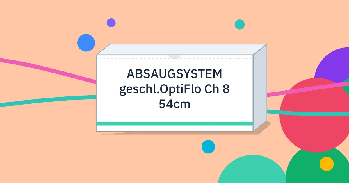 Symbolbild: Packung mit der Aufschrift ABSAUGSYSTEM geschl.OptiFlo Ch 8 54cm (PZN 04713731) – Verfügbarkeit und Bezug in Apotheken in Frankfurt am Main