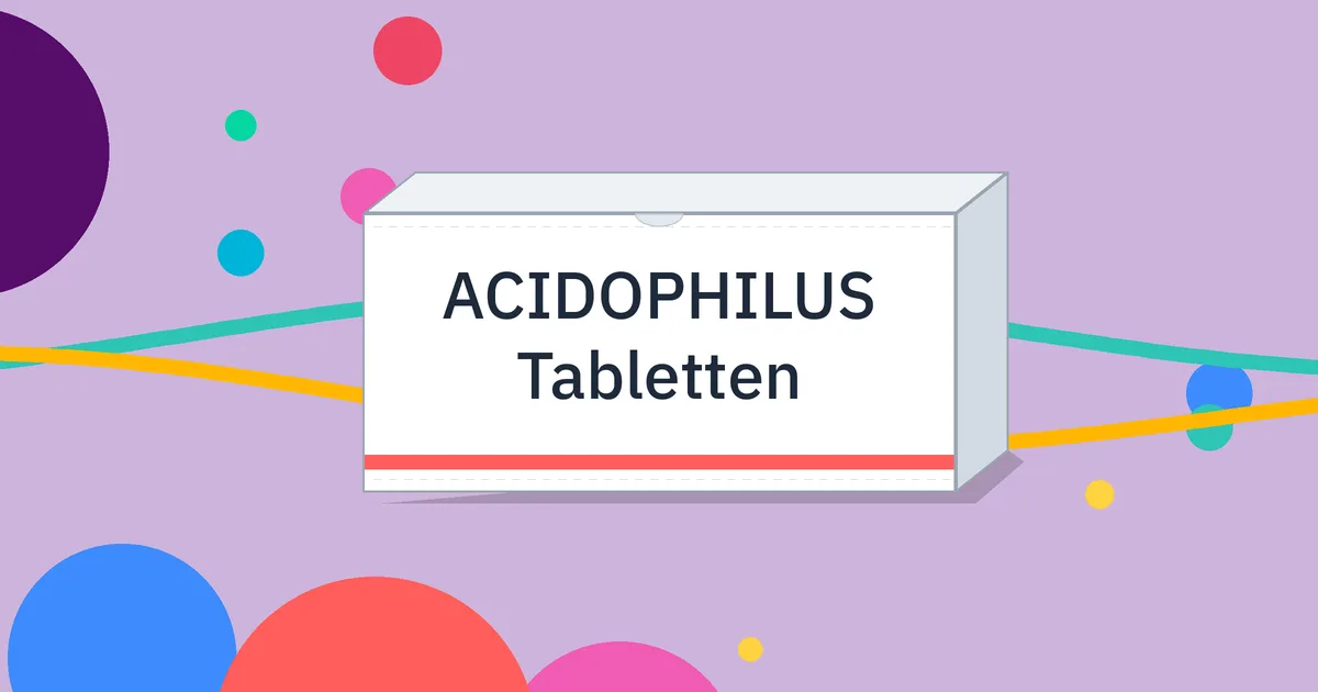 Symbolbild: Packung mit der Aufschrift ACIDOPHILUS Tabletten (PZN 10262913) – Verfügbarkeit und Bezug in Apotheken in Frankfurt am Main