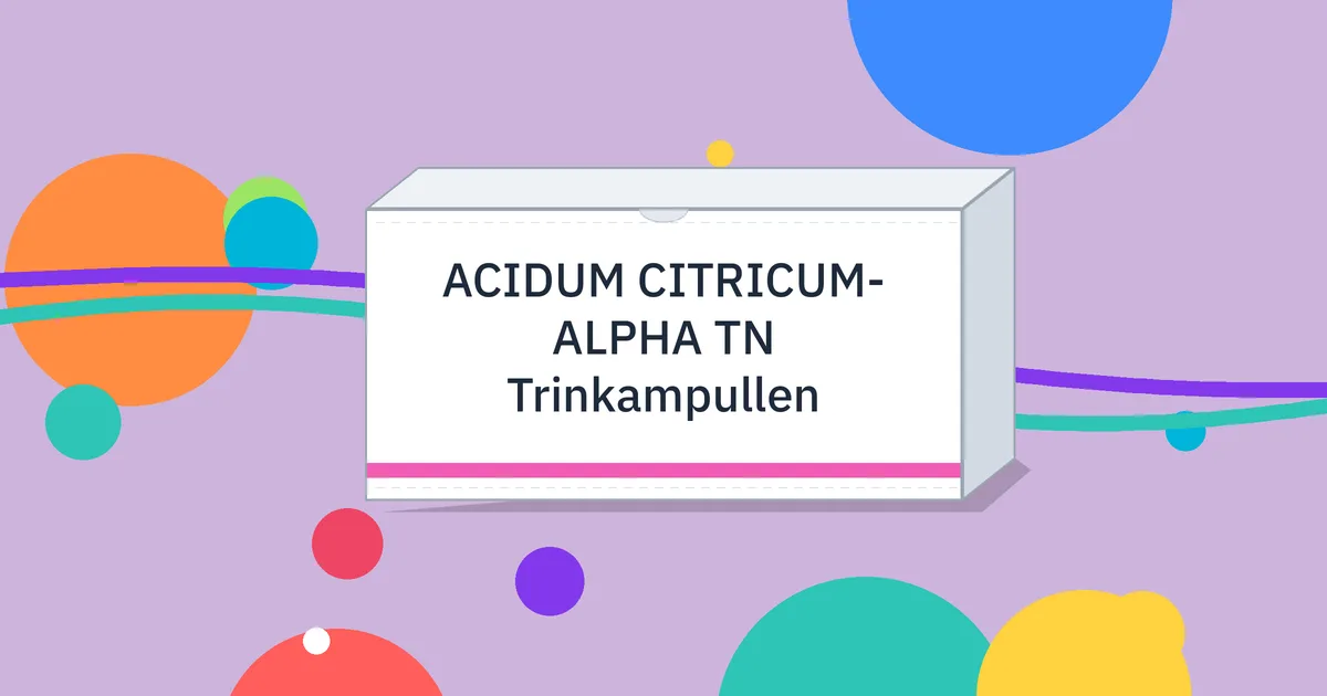 Symbolbild: Packung mit der Aufschrift ACIDUM CITRICUM-ALPHA TN Trinkampullen (PZN 17541711) – Verfügbarkeit und Bezug in Apotheken in Frankfurt am Main