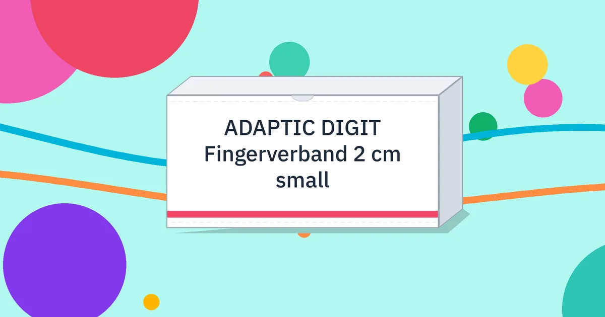 Symbolbild: Packung mit der Aufschrift ADAPTIC DIGIT Fingerverband 2 cm small (PZN 14372952) – Verfügbarkeit und Bezug in Apotheken in Frankfurt am Main