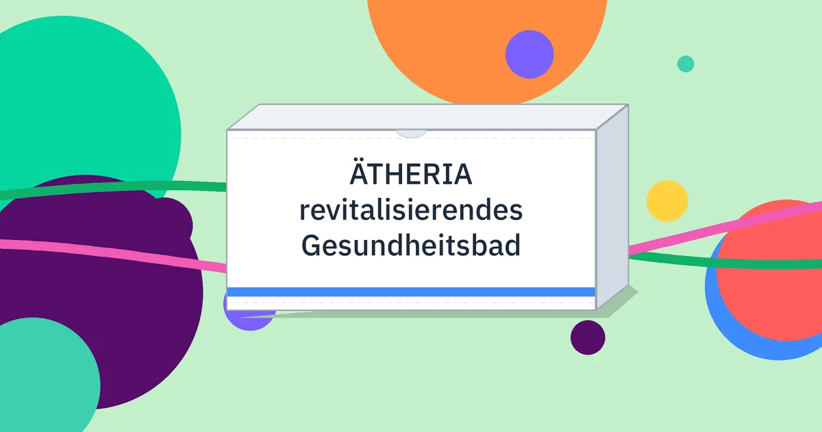 Symbolbild: Packung mit der Aufschrift ÄTHERIA revitalisierendes Gesundheitsbad (PZN 00917336) – Verfügbarkeit und Bezug in Apotheken in Frankfurt am Main