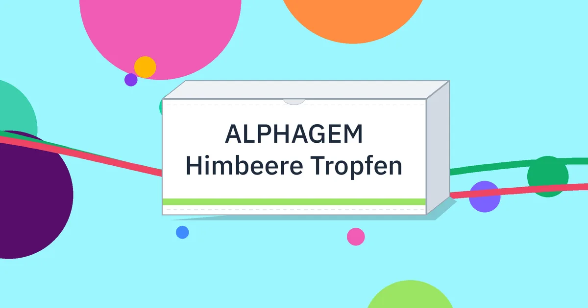 Symbolbild: Packung mit der Aufschrift ALPHAGEM Himbeere Tropfen (PZN 20297628) – Verfügbarkeit und Bezug in Apotheken in Frankfurt am Main