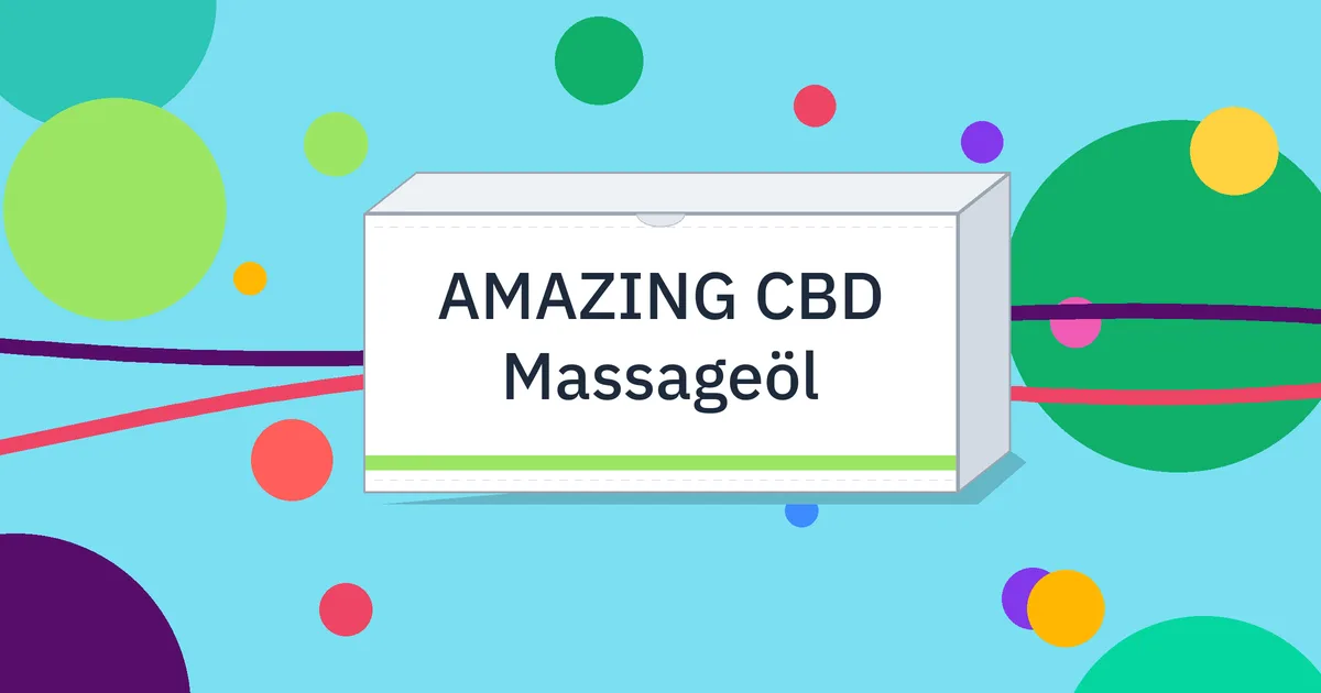 Symbolbild: Packung mit der Aufschrift AMAZING CBD Massageöl (PZN 19786374) – Verfügbarkeit und Bezug in Apotheken in Frankfurt am Main
