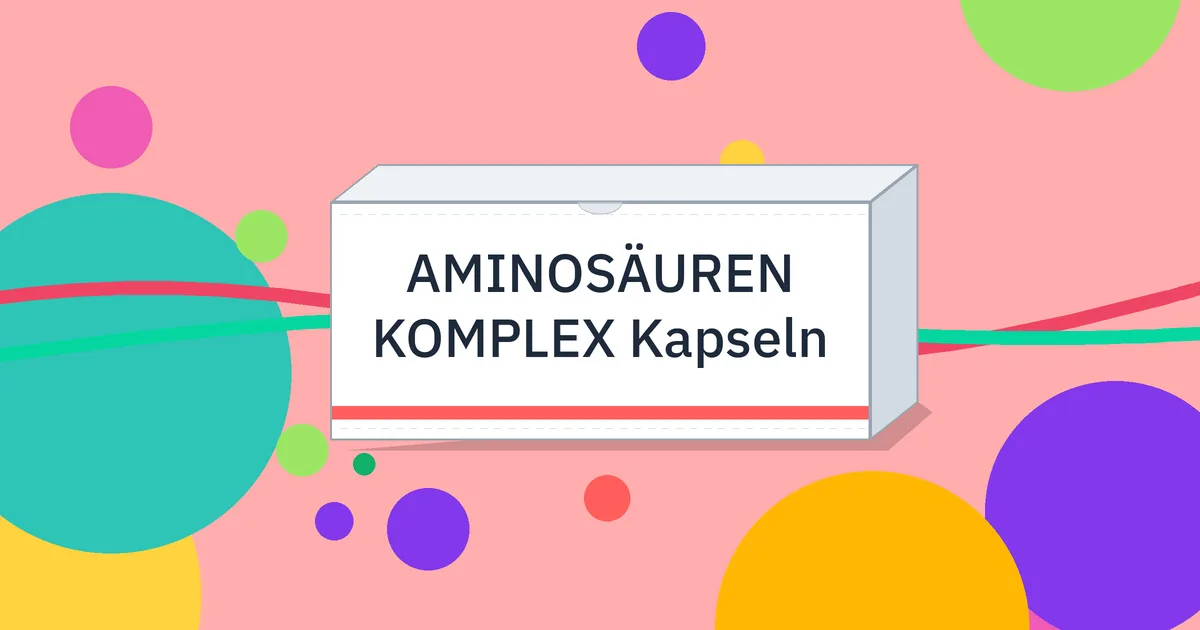 Symbolbild: Packung mit der Aufschrift AMINOSÄUREN KOMPLEX Kapseln (PZN 18650684) – Verfügbarkeit und Bezug in Apotheken in Frankfurt am Main