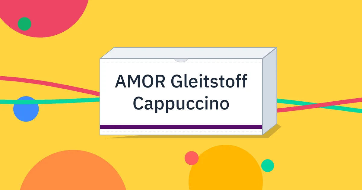 Symbolbild: Packung mit der Aufschrift AMOR Gleitstoff Cappuccino (PZN 09753617) – Verfügbarkeit und Bezug in Apotheken in Frankfurt am Main