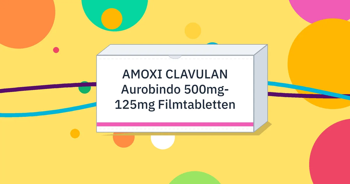 Symbolbild: Packung mit der Aufschrift AMOXI CLAVULAN Aurobindo 500mg-125mg Filmtabletten (PZN 09425333) – Verfügbarkeit und Bezug in Apotheken in Frankfurt am Main