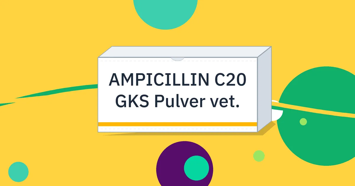 Symbolbild: Packung mit der Aufschrift AMPICILLIN C20 GKS Pulver vet. (PZN 00182863) – Verfügbarkeit und Bezug in Apotheken in Frankfurt am Main