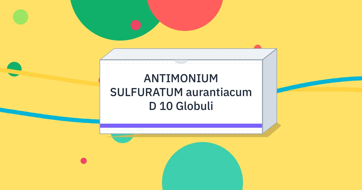 Symbolbild: Packung mit der Aufschrift ANTIMONIUM SULFURATUM aurantiacum D 10 Globuli (PZN 01757225) – Verfügbarkeit und Bezug in Apotheken in Frankfurt am Main