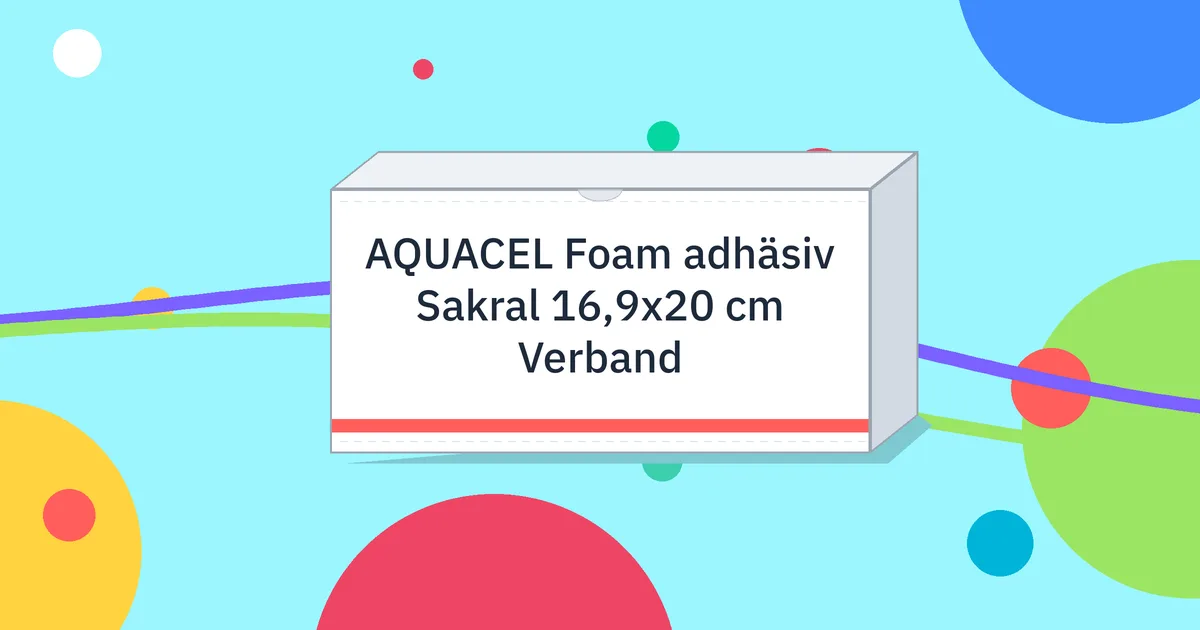 Symbolbild: Packung mit der Aufschrift AQUACEL Foam adhäsiv Sakral 16,9x20 cm Verband (PZN 11381212) – Verfügbarkeit und Bezug in Apotheken in Frankfurt am Main