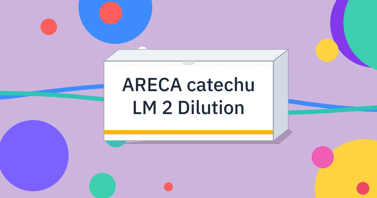 Symbolbild: Packung mit der Aufschrift ARECA catechu LM 2 Dilution (PZN 13388193) – Verfügbarkeit und Bezug in Apotheken in Frankfurt am Main