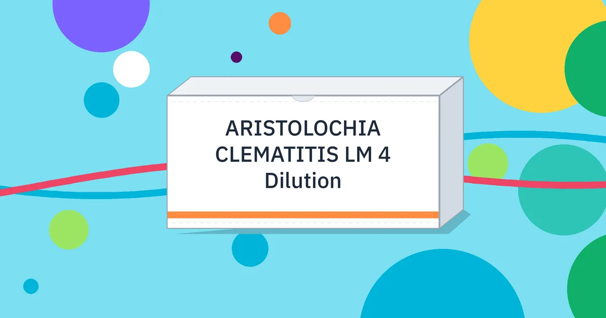 Symbolbild: Packung mit der Aufschrift ARISTOLOCHIA CLEMATITIS LM 4 Dilution (PZN 13391114) – Verfügbarkeit und Bezug in Apotheken in Frankfurt am Main