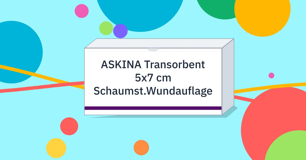 Symbolbild: Packung mit der Aufschrift ASKINA Transorbent 5x7 cm Schaumst.Wundauflage (PZN 15316594) – Verfügbarkeit und Bezug in Apotheken in Frankfurt am Main