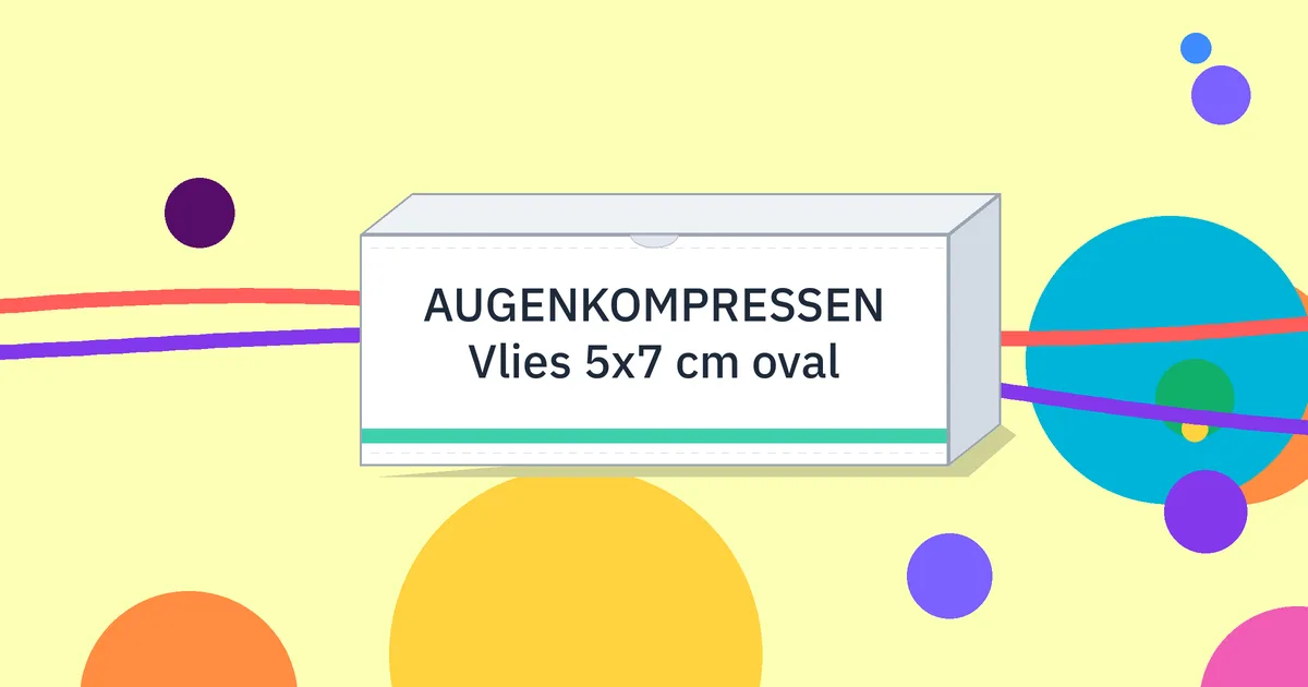Symbolbild: Packung mit der Aufschrift AUGENKOMPRESSEN Vlies 5x7 cm oval (PZN 02214099) – Verfügbarkeit und Bezug in Apotheken in Frankfurt am Main