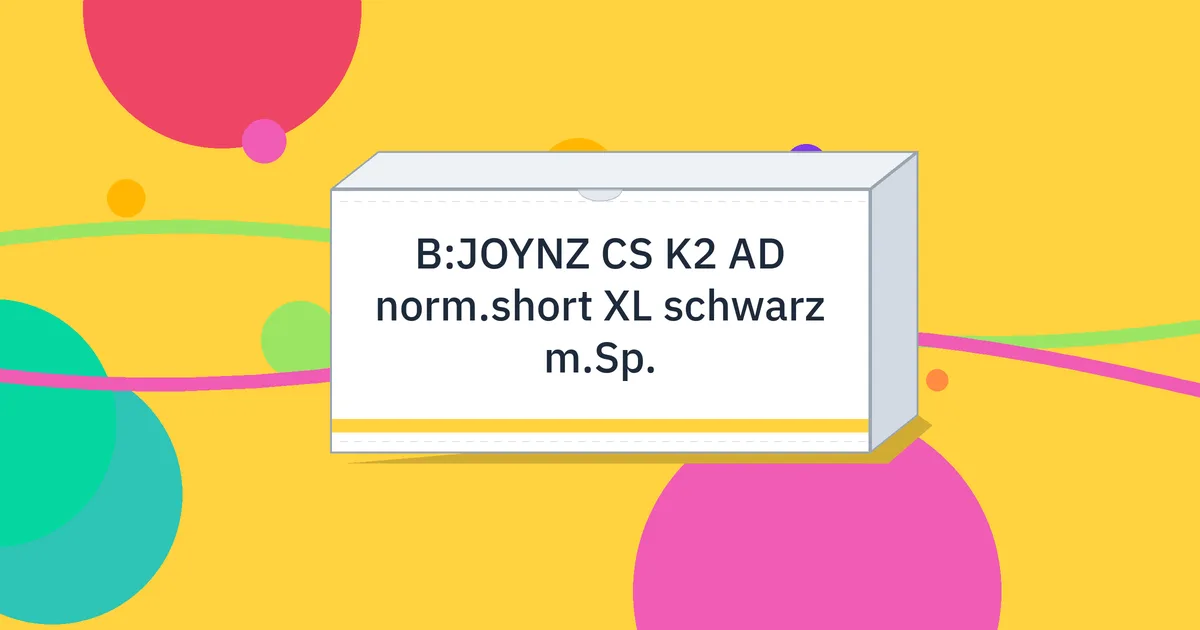 Symbolbild: Packung mit der Aufschrift B:JOYNZ CS K2 AD norm.short XL schwarz m.Sp. (PZN 20528619) – Verfügbarkeit und Bezug in Apotheken in Frankfurt am Main