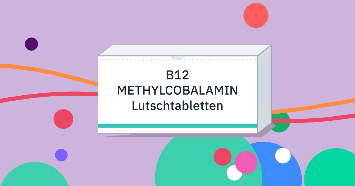 Symbolbild: Packung mit der Aufschrift B12 METHYLCOBALAMIN Lutschtabletten (PZN 14385647) – Verfügbarkeit und Bezug in Apotheken in Frankfurt am Main