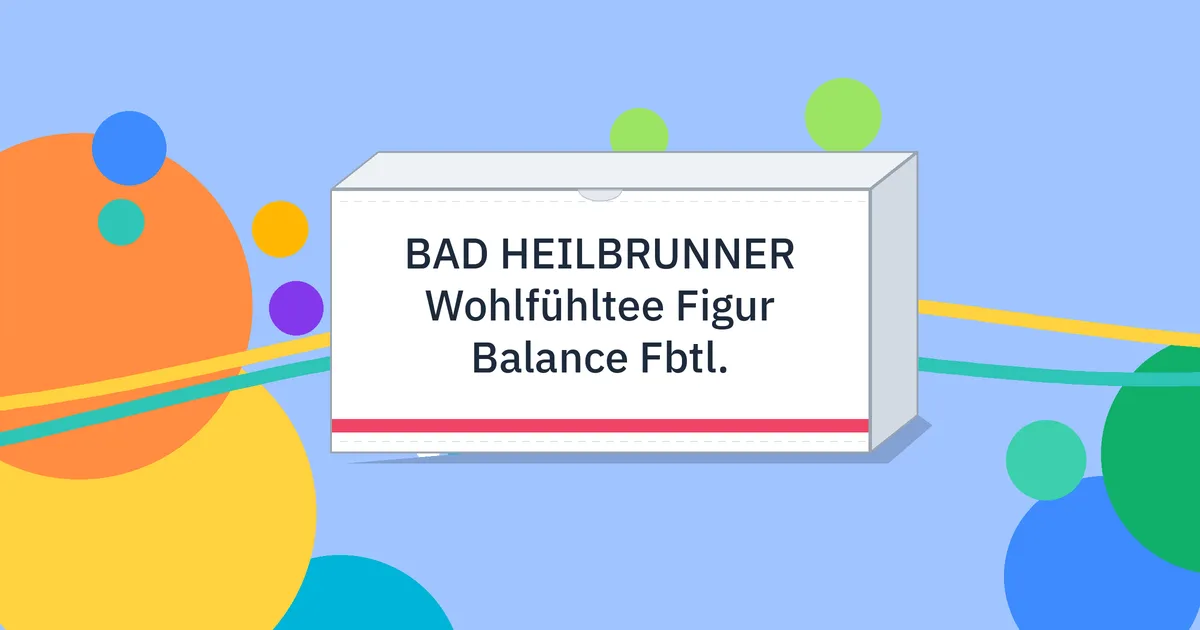Symbolbild: Packung mit der Aufschrift BAD HEILBRUNNER Wohlfühltee Figur Balance Fbtl. (PZN 13928749) – Verfügbarkeit und Bezug in Apotheken in Frankfurt am Main
