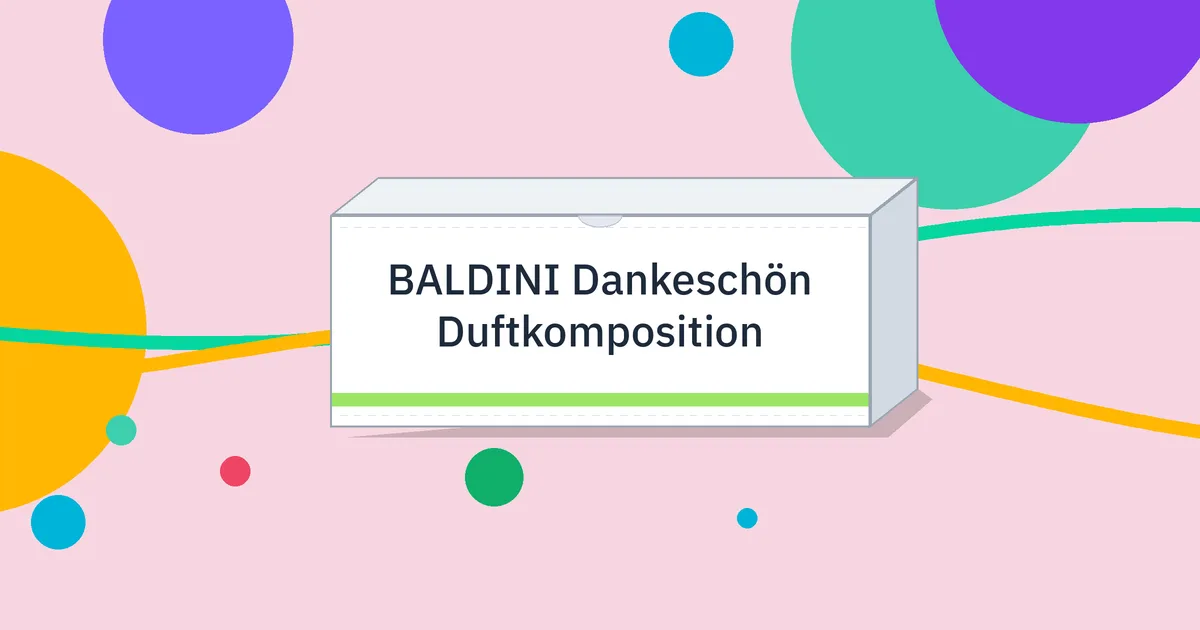 Symbolbild: Packung mit der Aufschrift BALDINI Dankeschön Duftkomposition (PZN 17968875) – Verfügbarkeit und Bezug in Apotheken in Frankfurt am Main