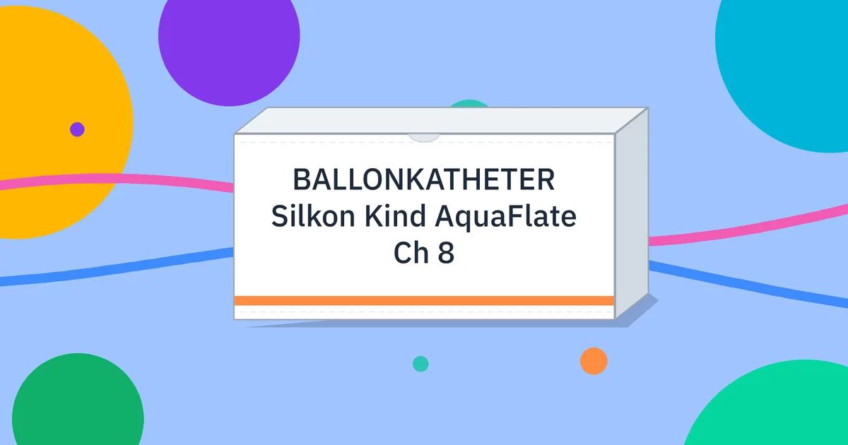 Symbolbild: Packung mit der Aufschrift BALLONKATHETER Silkon Kind AquaFlate Ch 8 (PZN 06734849) – Verfügbarkeit und Bezug in Apotheken in Frankfurt am Main