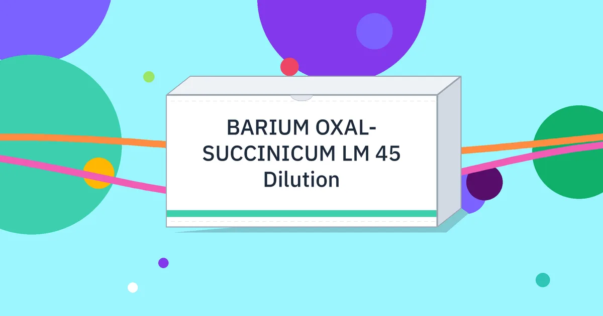 Symbolbild: Packung mit der Aufschrift BARIUM OXAL-SUCCINICUM LM 45 Dilution (PZN 13378881) – Verfügbarkeit und Bezug in Apotheken in Frankfurt am Main