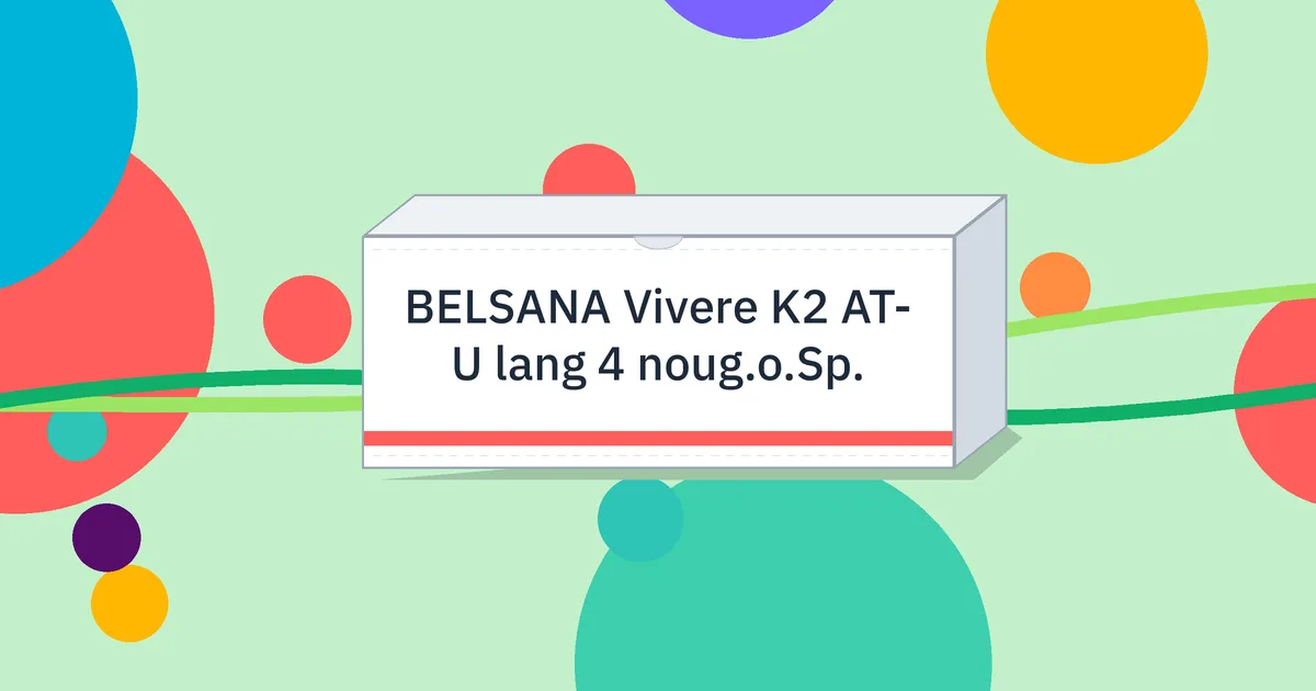 Symbolbild: Packung mit der Aufschrift BELSANA Vivere K2 AT-U lang 4 noug.o.Sp. (PZN 08538029) – Verfügbarkeit und Bezug in Apotheken in Frankfurt am Main