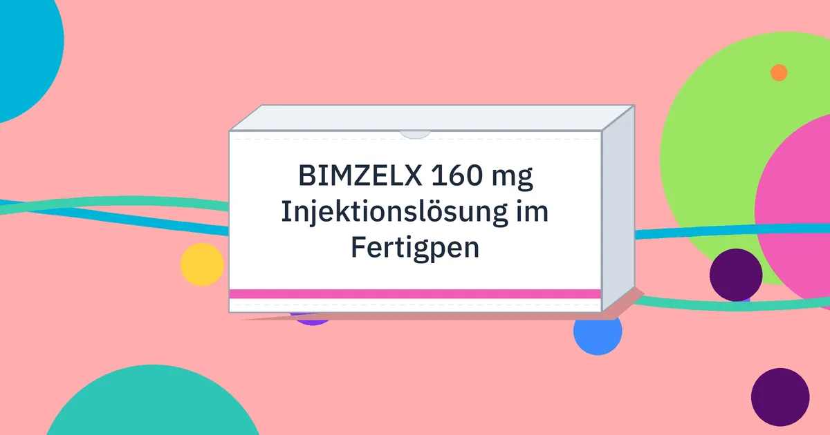 Symbolbild: Packung mit der Aufschrift BIMZELX 160 mg Injektionslösung im Fertigpen (PZN 18193241) – Verfügbarkeit und Bezug in Apotheken in Frankfurt am Main