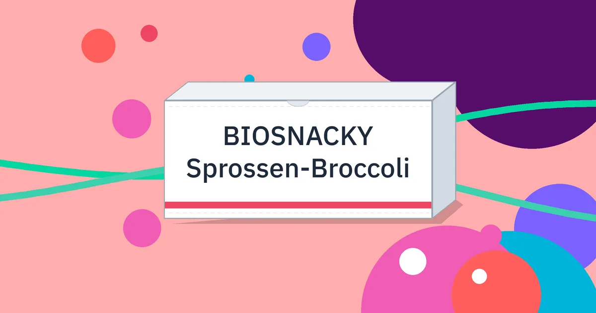 Symbolbild: Packung mit der Aufschrift BIOSNACKY Sprossen-Broccoli (PZN 10167184) – Verfügbarkeit und Bezug in Apotheken in Frankfurt am Main