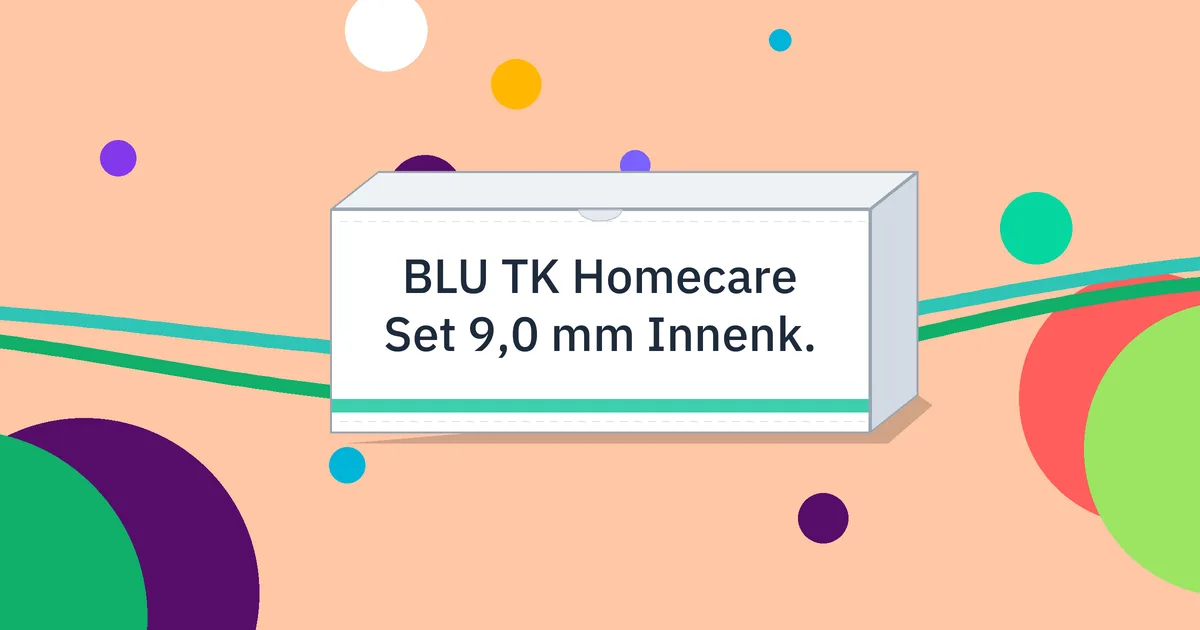 Symbolbild: Packung mit der Aufschrift BLU TK Homecare Set 9,0 mm Innenk. (PZN 02150850) – Verfügbarkeit und Bezug in Apotheken in Frankfurt am Main