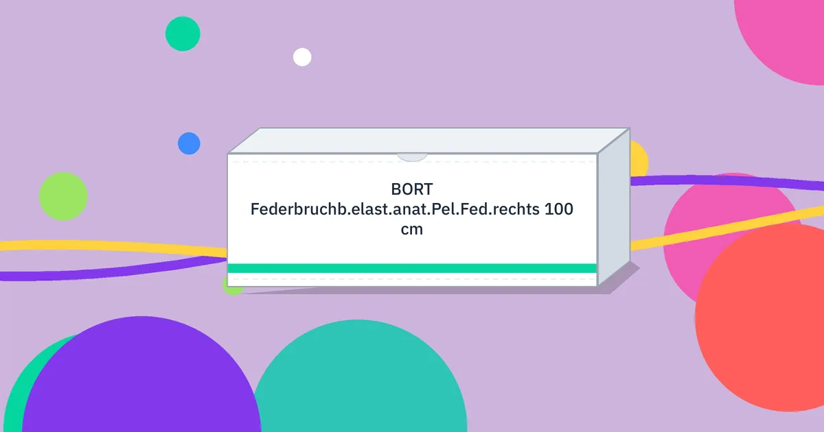 Symbolbild: Packung mit der Aufschrift BORT Federbruchb.elast.anat.Pel.Fed.rechts 100 cm (PZN 07195780) – Verfügbarkeit und Bezug in Apotheken in Frankfurt am Main