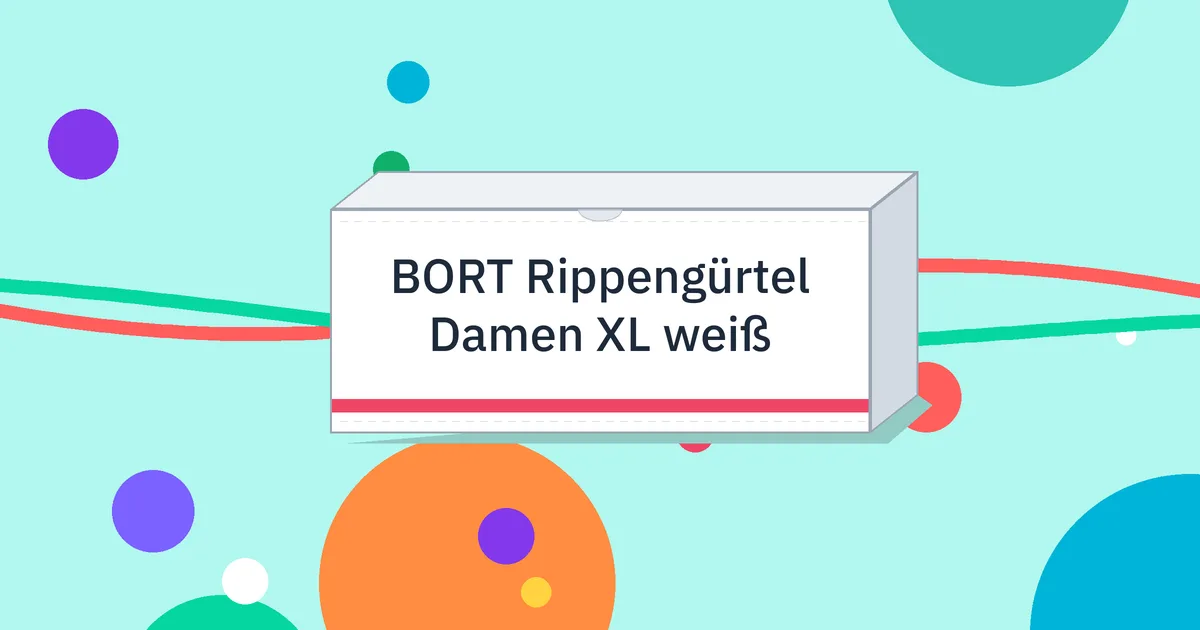 Symbolbild: Packung mit der Aufschrift BORT Rippengürtel Damen XL weiß (PZN 02687975) – Verfügbarkeit und Bezug in Apotheken in Frankfurt am Main